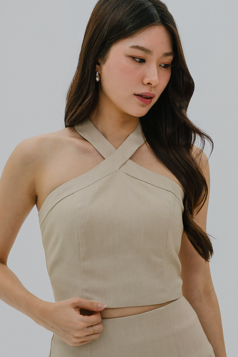 Travis Padded Halter Top (Sand) – Ohvola